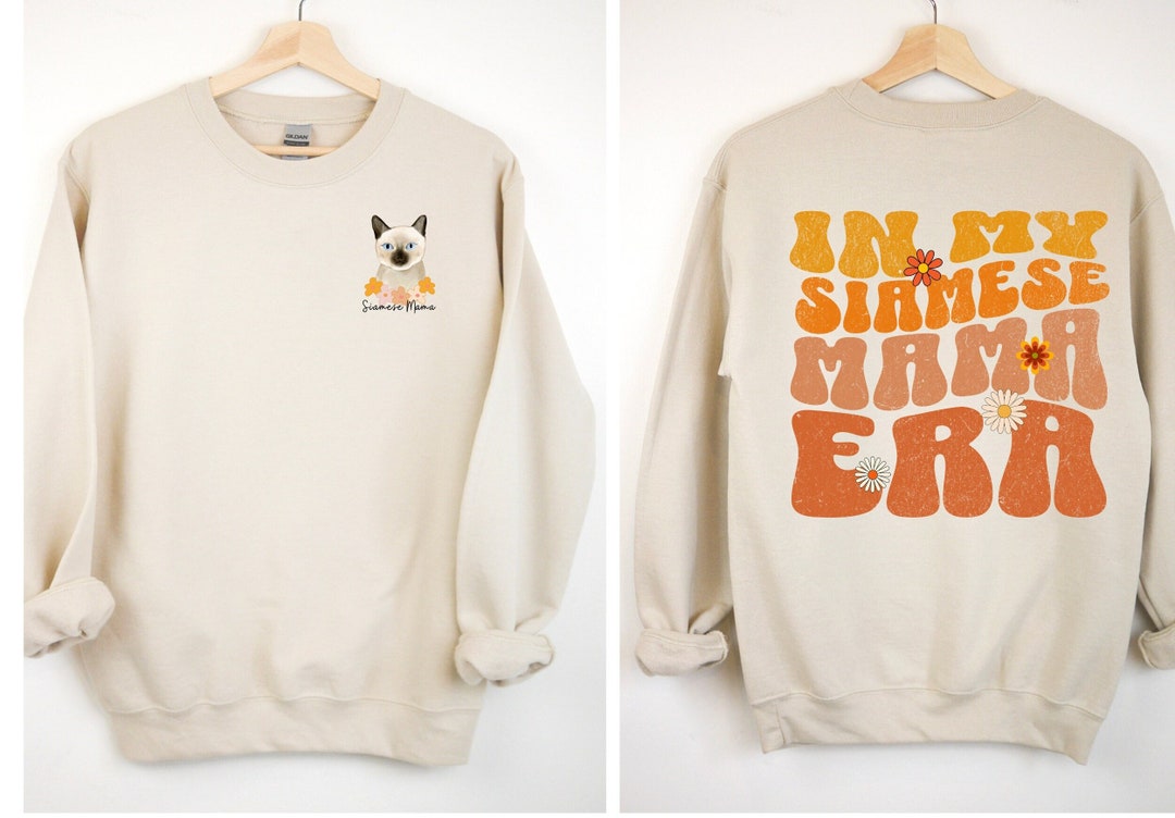 Boho Siamese Mama Sweatshirt, in My Cat Mama Era Siamese Mom Sweater ...