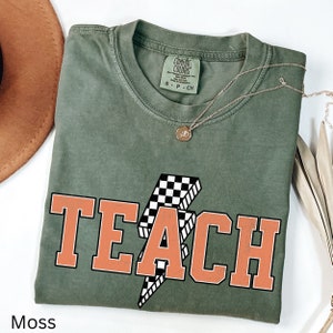 Checkered Teacher Shirt Comfort Colors®, Retro Teacher Shirt, Gift for ...