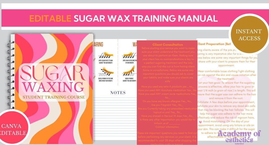 Intimate Sugar Waxing Editable Training Manual, Sugar Wax Training ...