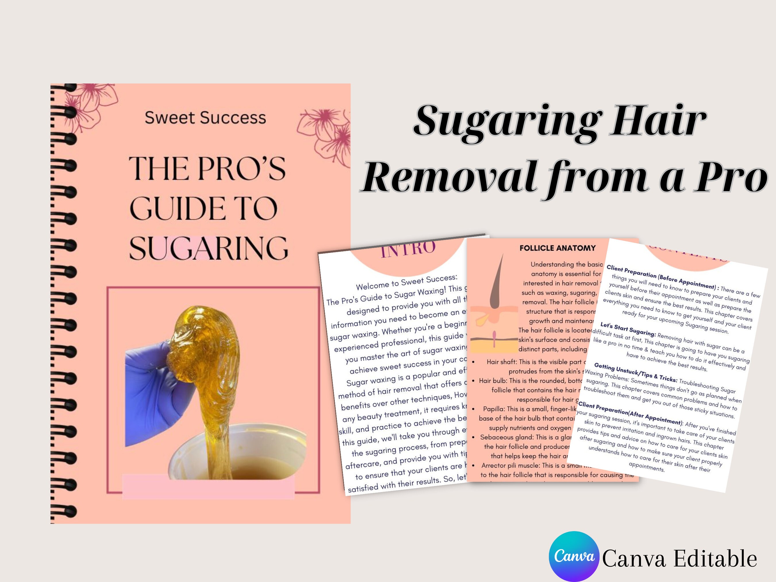 Intimate Sugar Waxing Editable Training Manual, Sugar Wax Training 