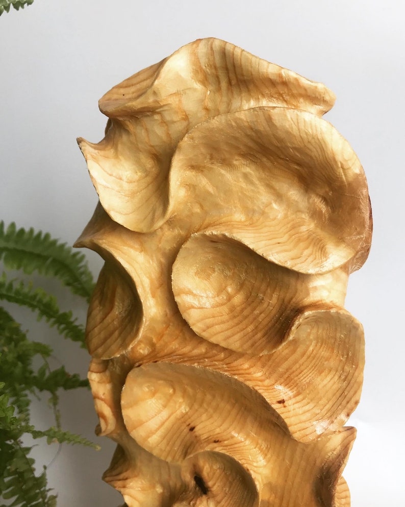 Large Wood Wall Panel Handcarved Solid Wood Wave Modern - Etsy