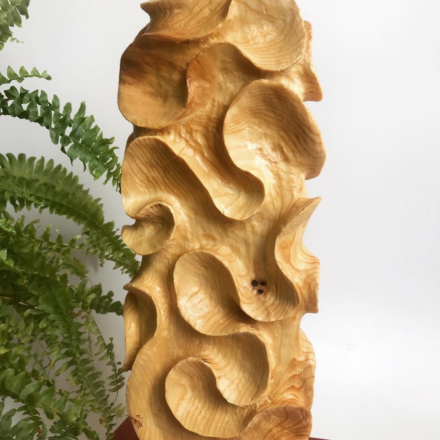 Large Wood Wall Panel Handcarved Solid Wood Wave Modern - Etsy