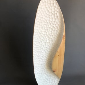 Nature Inspired Large Wood Sculpture on Stand Contemporary Minimalist ...