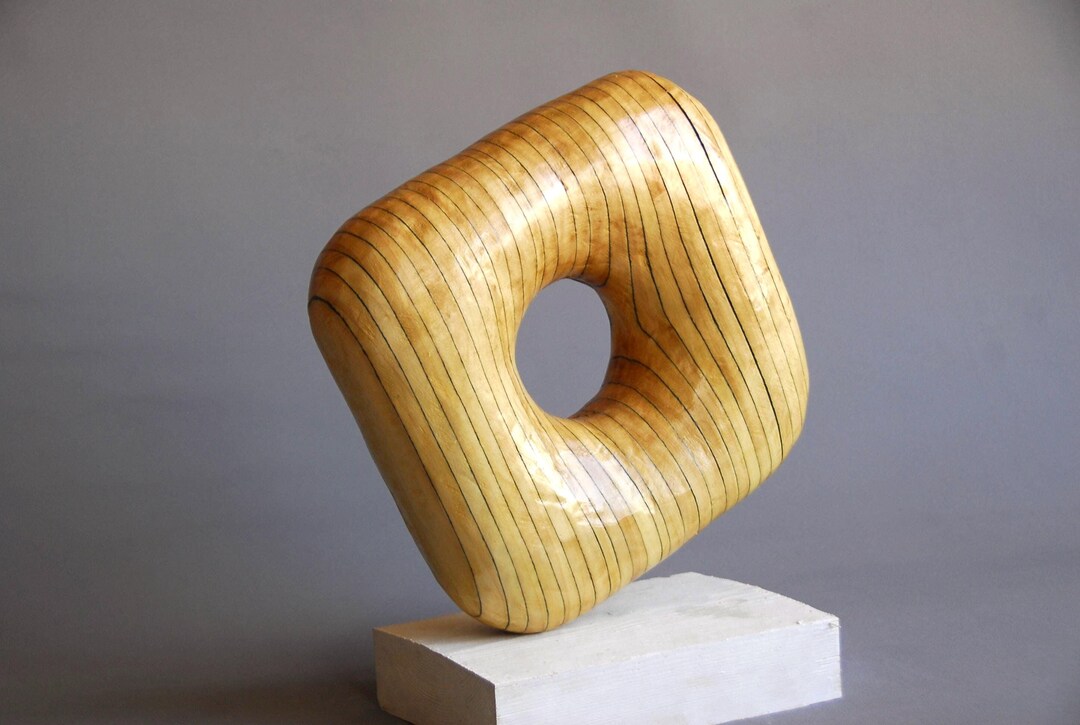 Vibrant Pop Art Wood Carving on Stand - Intricate Hand-carved Wood ...