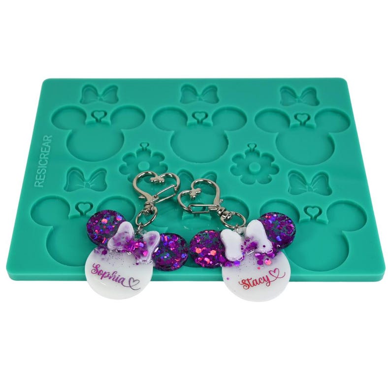 Mickey Mouse Inspired Multi-cavity Resin Keychain Mold | DIY Silicone ...