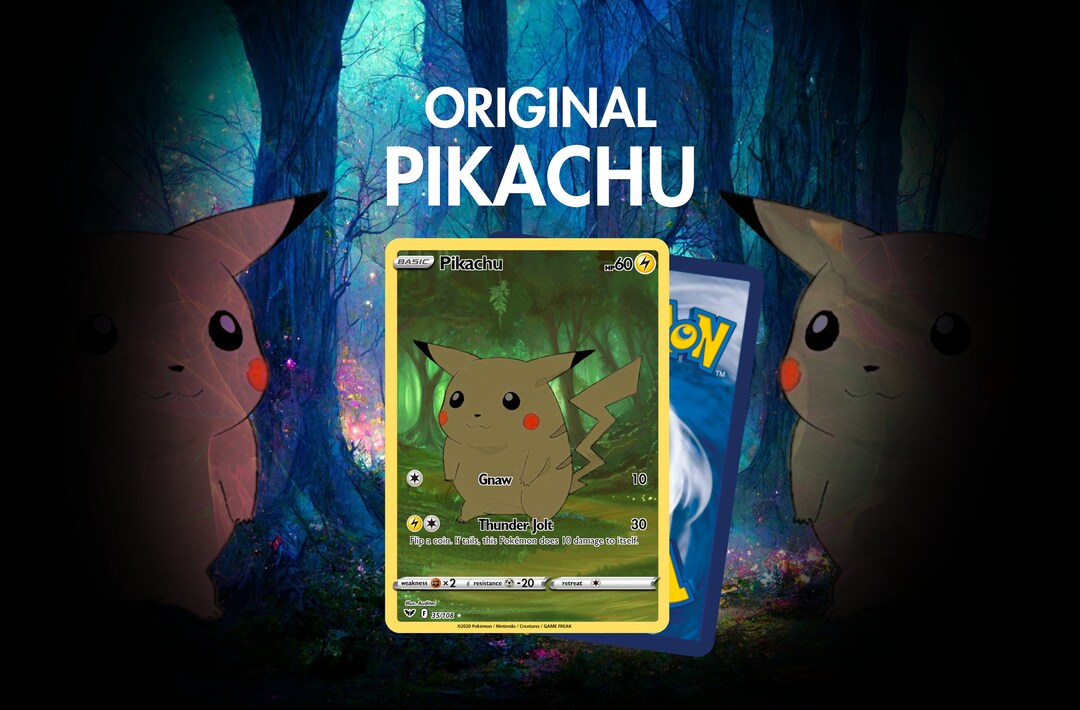 First Pickachu Draw Custom Pokemon Card - Etsy