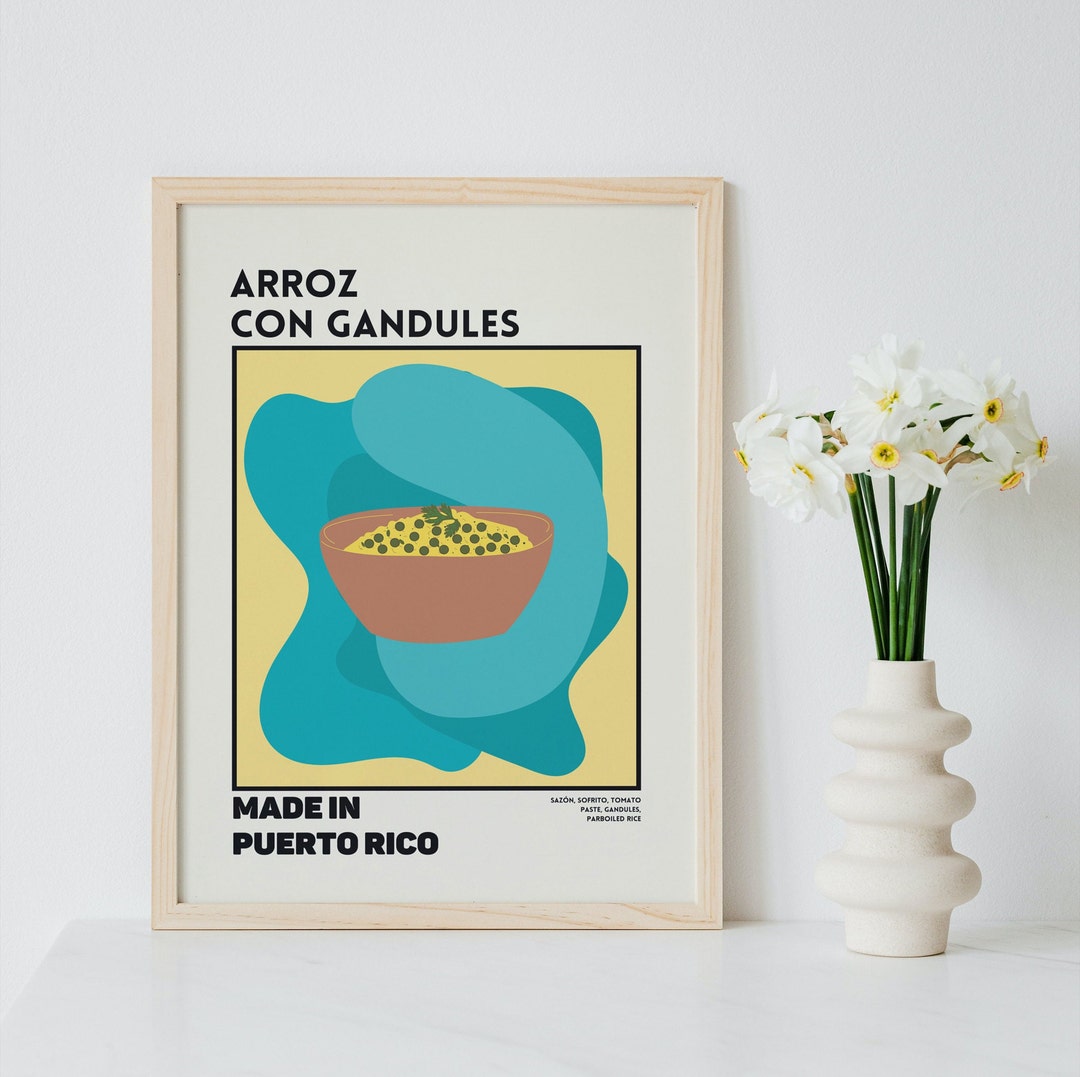 Food Poster, Puerto Rico Rice Printable Wall Art - Digital Download ...
