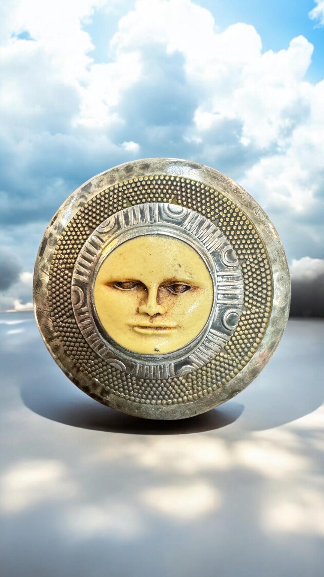 Vintage TABRA Moon Face Pin- Signed - Etsy