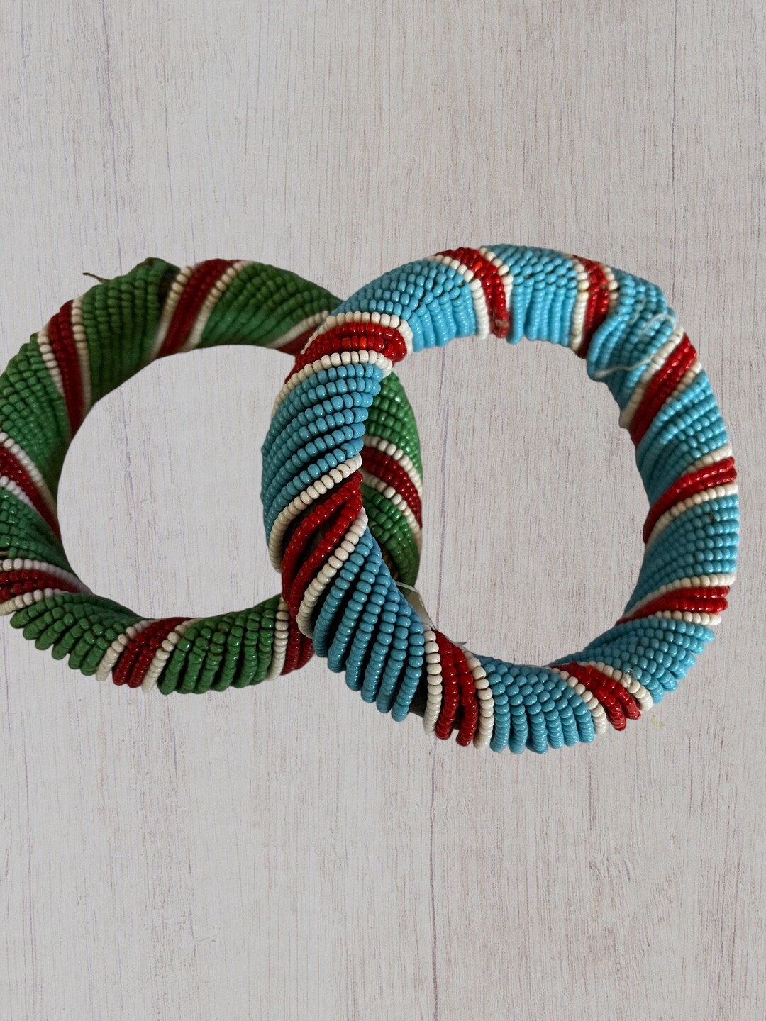 Vintage African Bead Bracelets - Set of 2 - Etsy