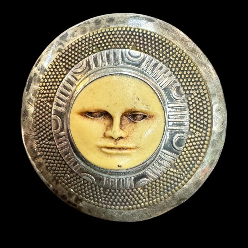 Vintage TABRA Moon Face Pin- Signed - Etsy