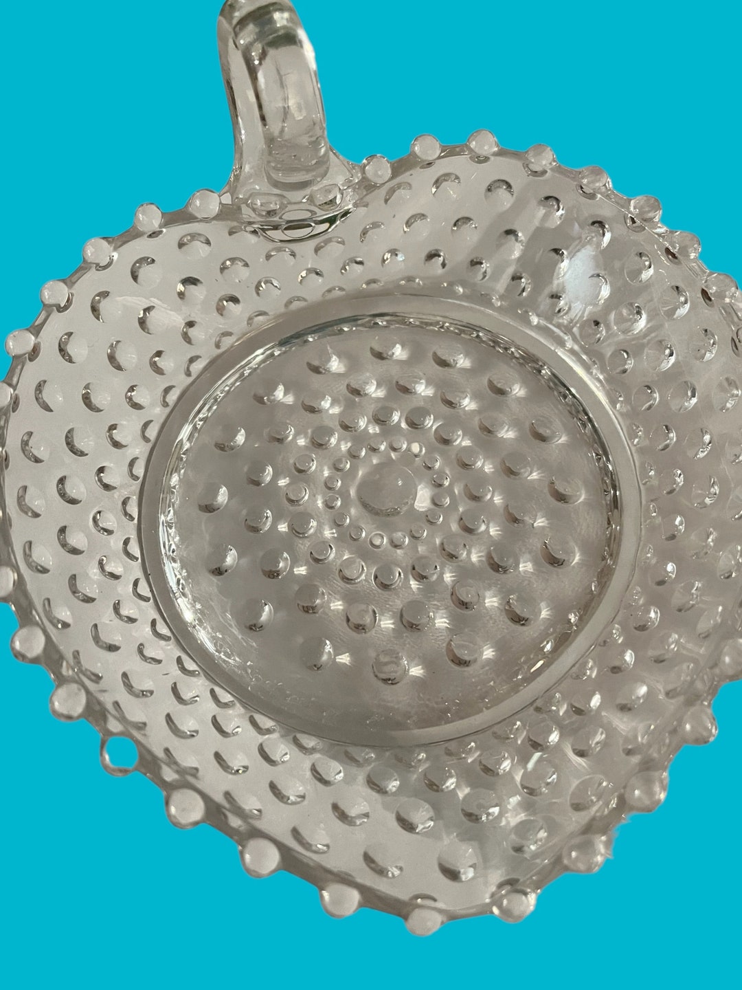 Vintage Hobnail Clear Glass Heart Shape Dish With Scroll Handle - Etsy