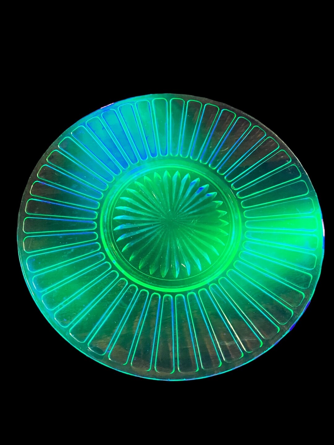 Antique Uranium Glass Plates 3 Plates - Etsy
