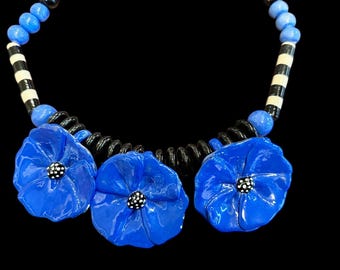 Ruby Z Vintage Ceramic 1970s Necklace With Colorful and Happy Polka Dot ...