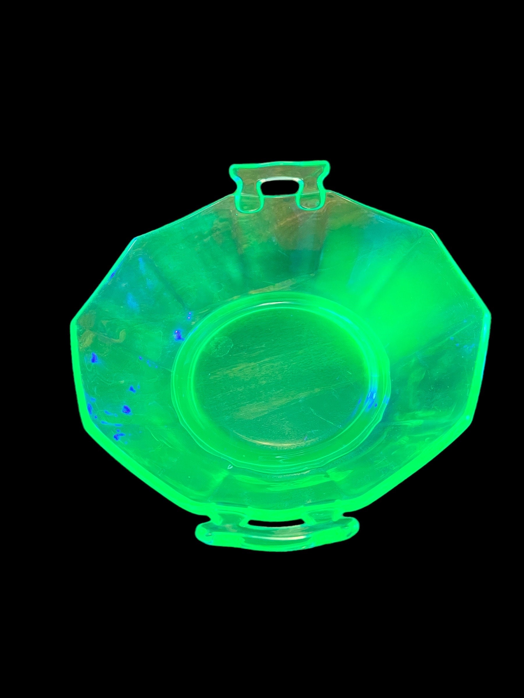 Antique Uranium Glass Serving Dish - Etsy