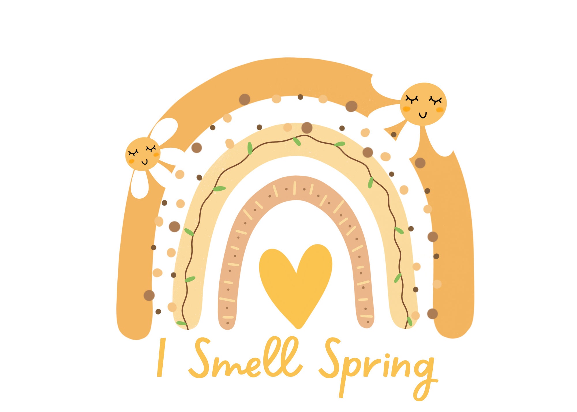I Smell Spring SVG File: Yellow Rainbow & Flowers (digital File) - Etsy