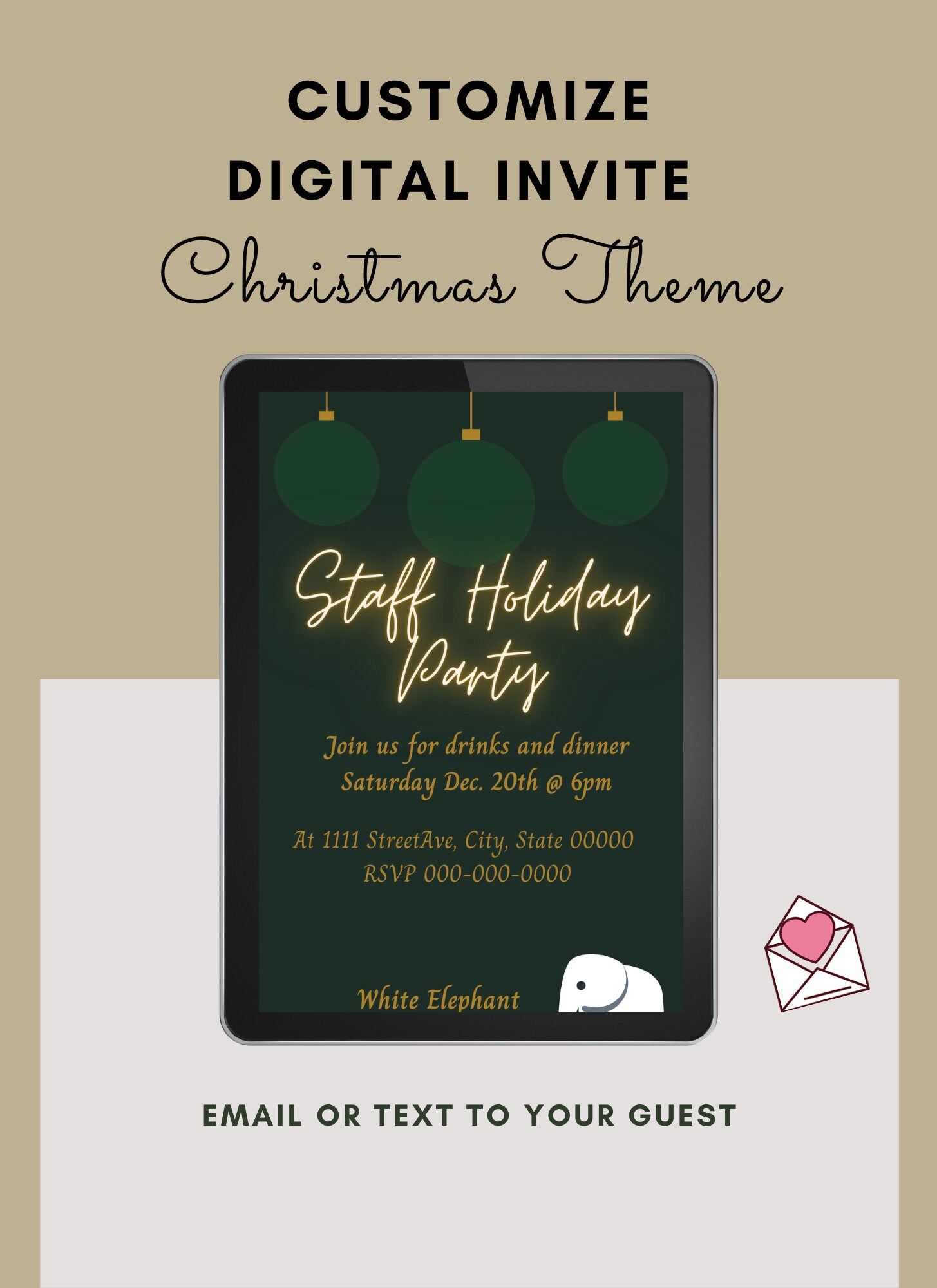 Editable Holiday Party Invite Digital Invitation E-invite - Etsy