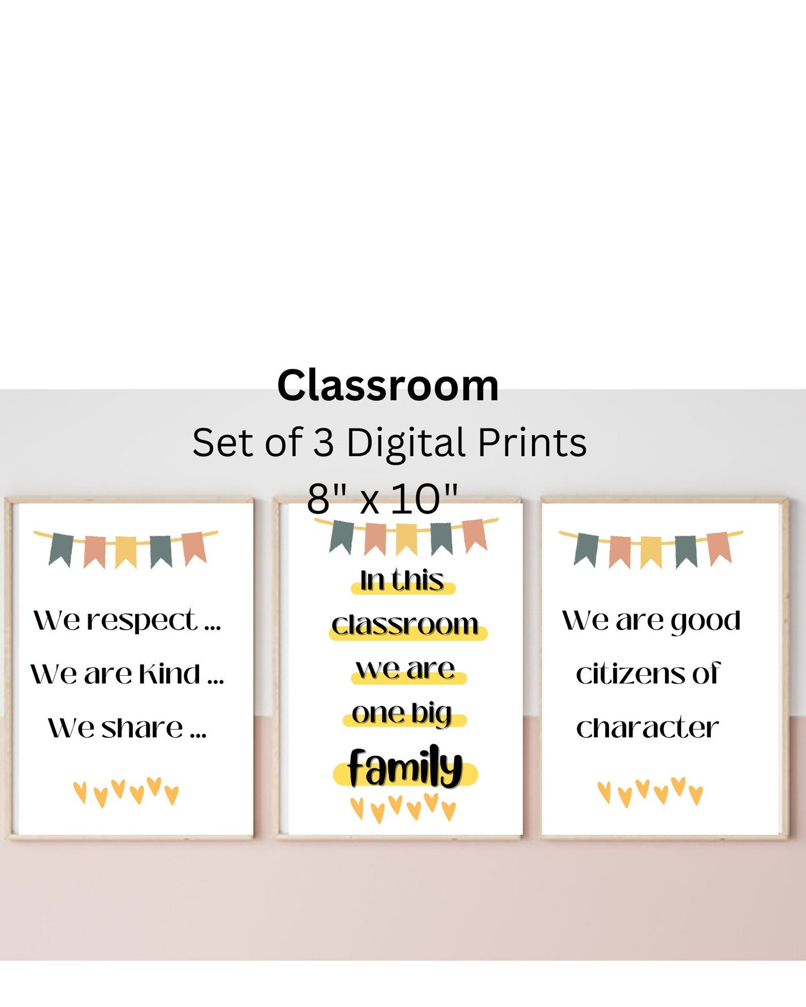 Classroom Teacher Prints, Student Rules, Educational Prints, Set of 3 ...
