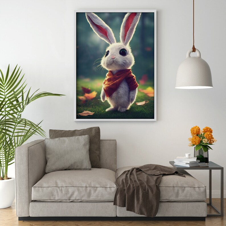 Printable Wall Art, Rabbit Wall Art, Rabbit Poster, Childrens Wall ...