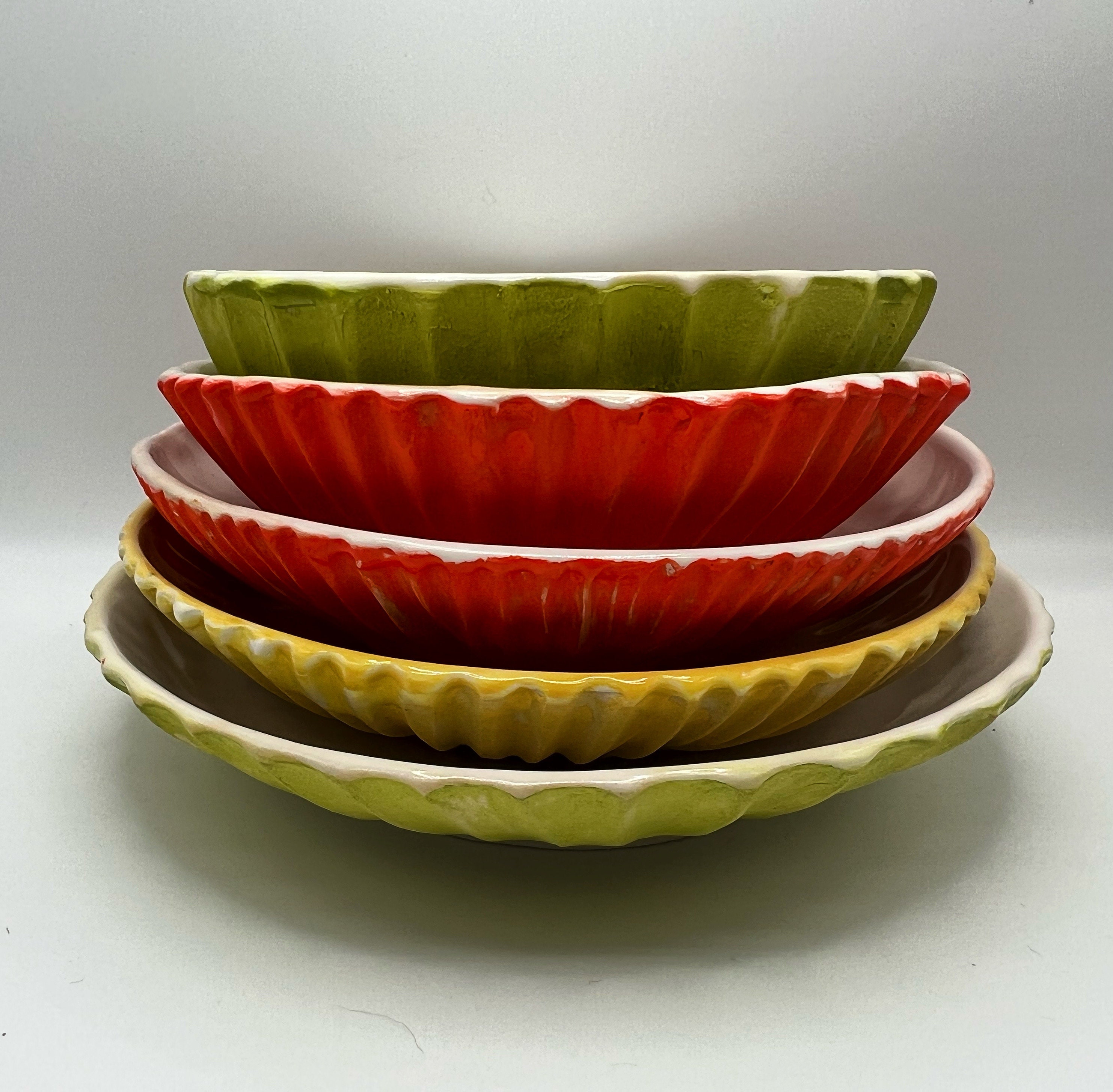 Colorful Fluted Bowls - Etsy