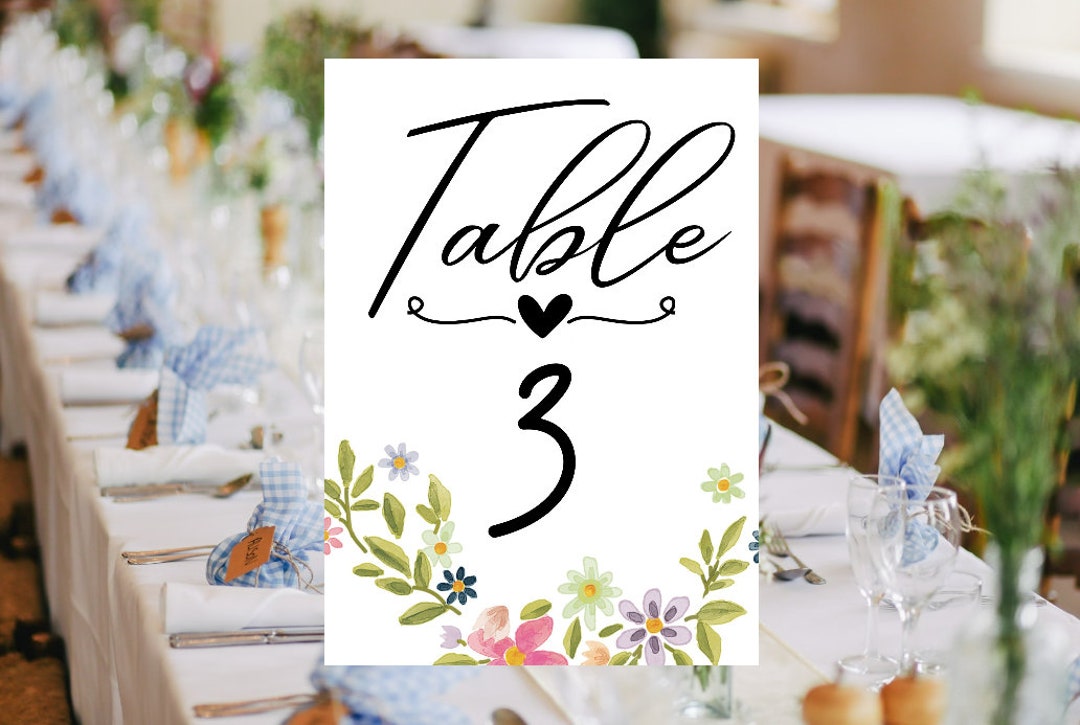 Modern Wedding Table Marker EDITABLE Modern Wedding Table Marker - Etsy