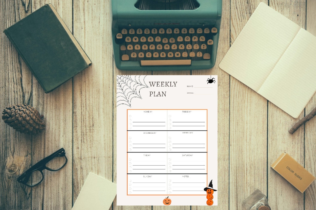 October Weekly Planner Printable Halloween Schedule Printable Halloween ...