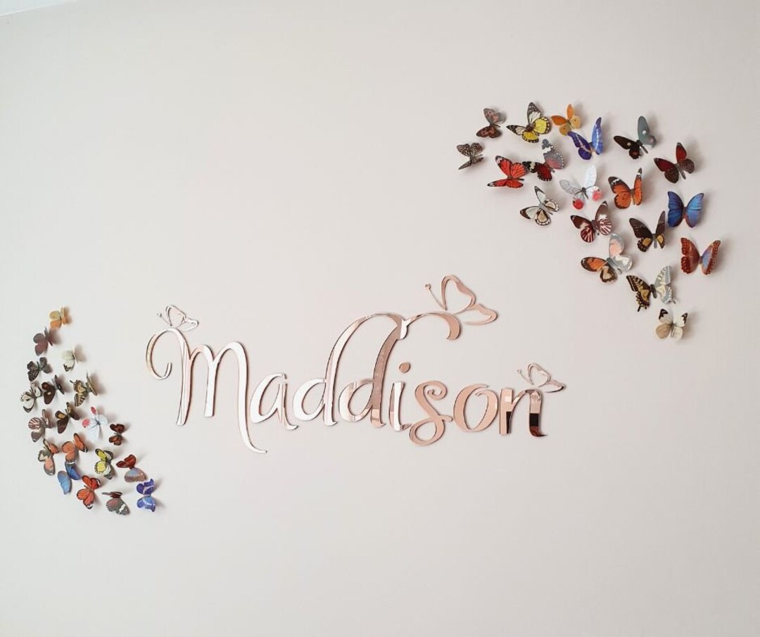 Butterfly Name Sign, Butterfly Wall Decor, Butterfly Nursery Decor ...
