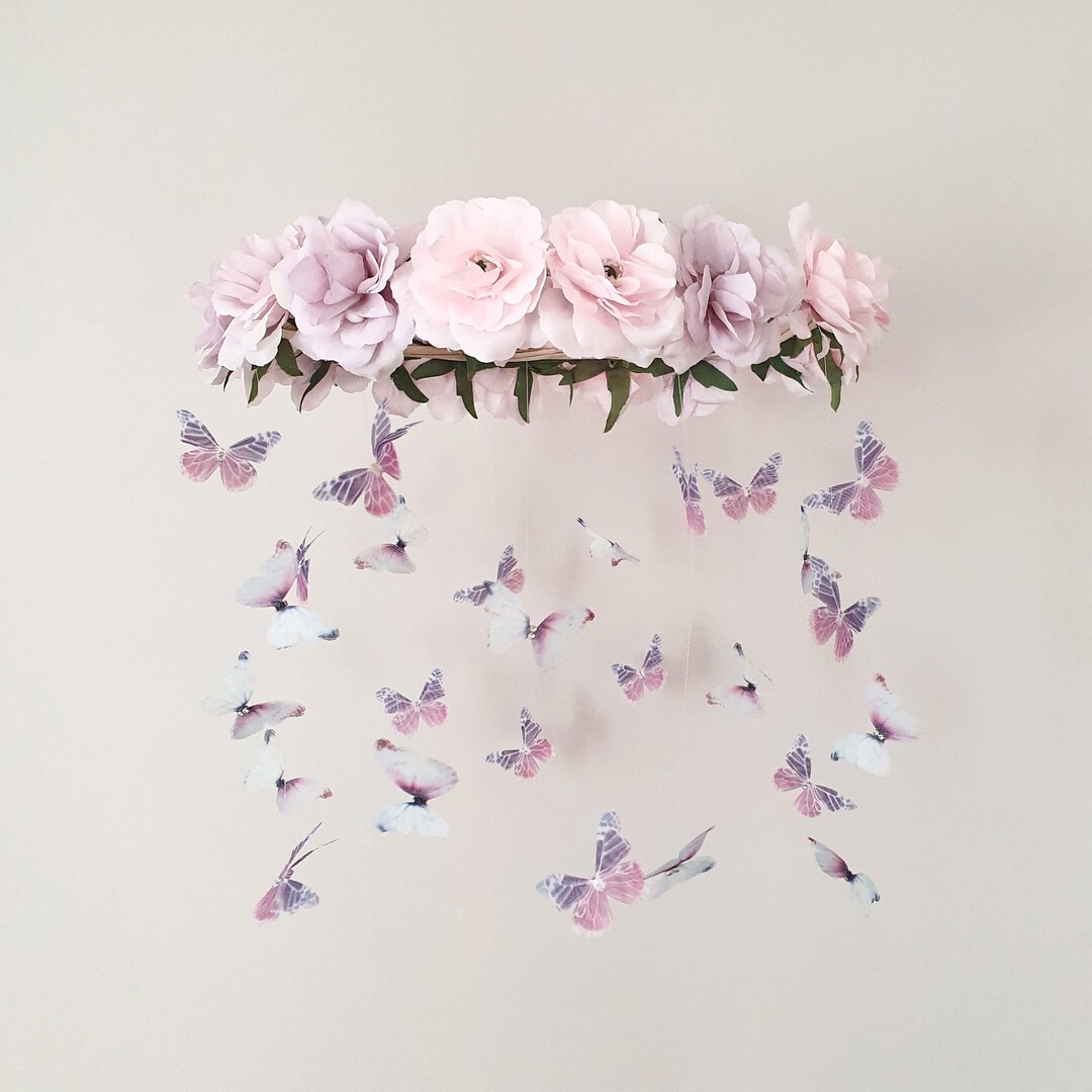 Lilac Mobile, Purple Butterfly Mobile, Purple Crib Mobile, Pink and ...