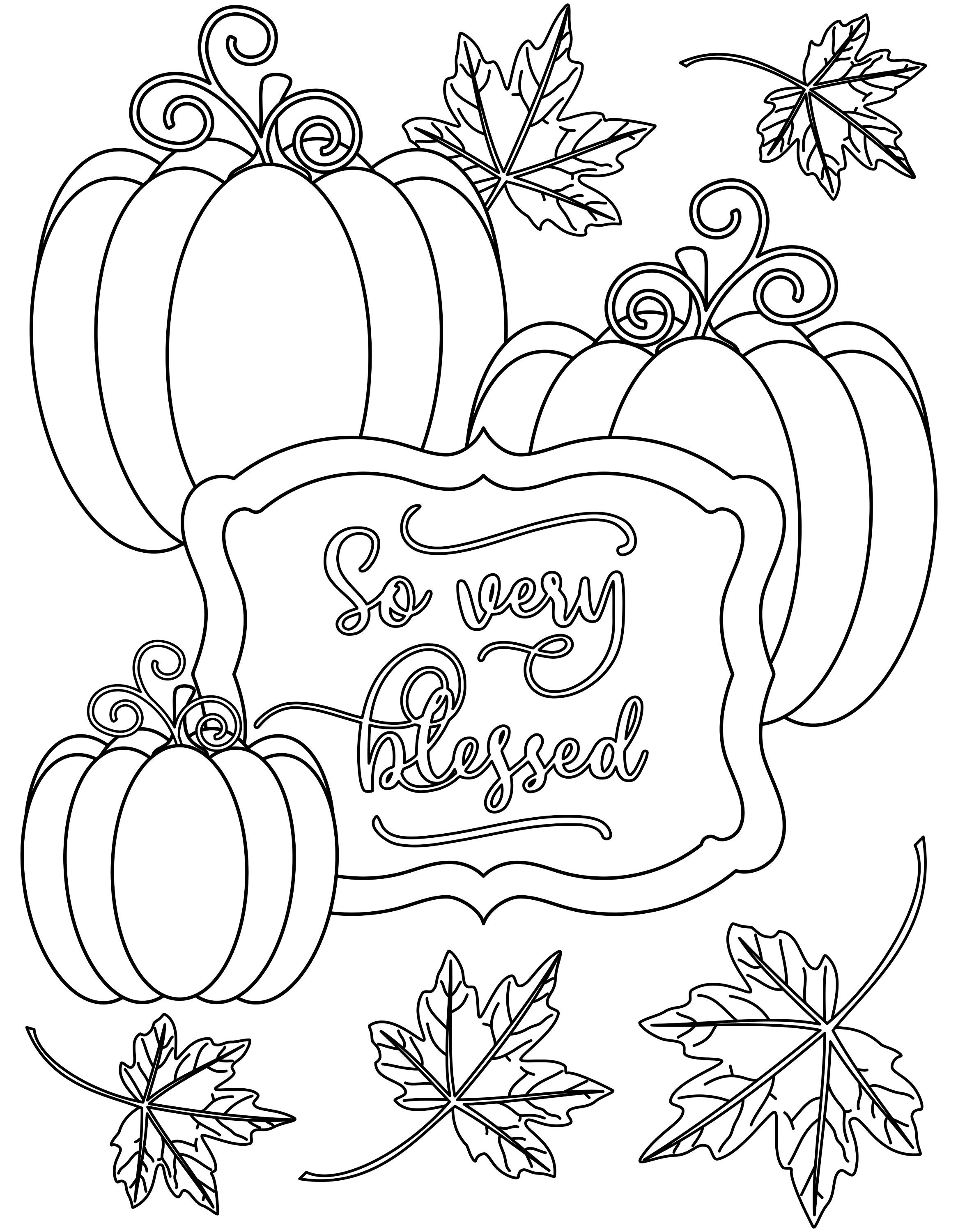 Printable Thanksgiving Fall Coloring Pages | Easy Fun Coloring Book - Etsy