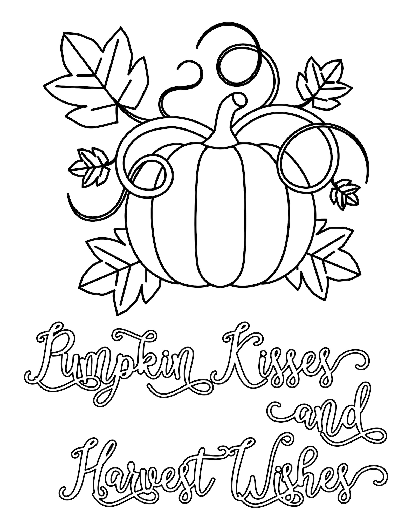 Printable Thanksgiving Fall Coloring Pages | Easy Fun Coloring Book - Etsy
