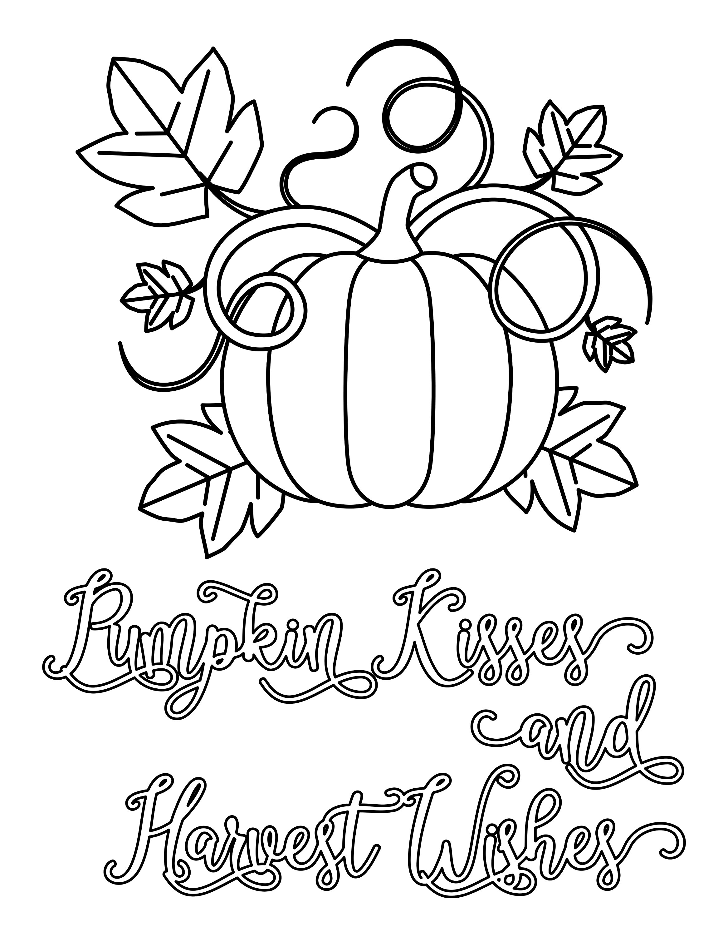 Printable Thanksgiving Fall Coloring Pages | Easy Fun Coloring Book - Etsy