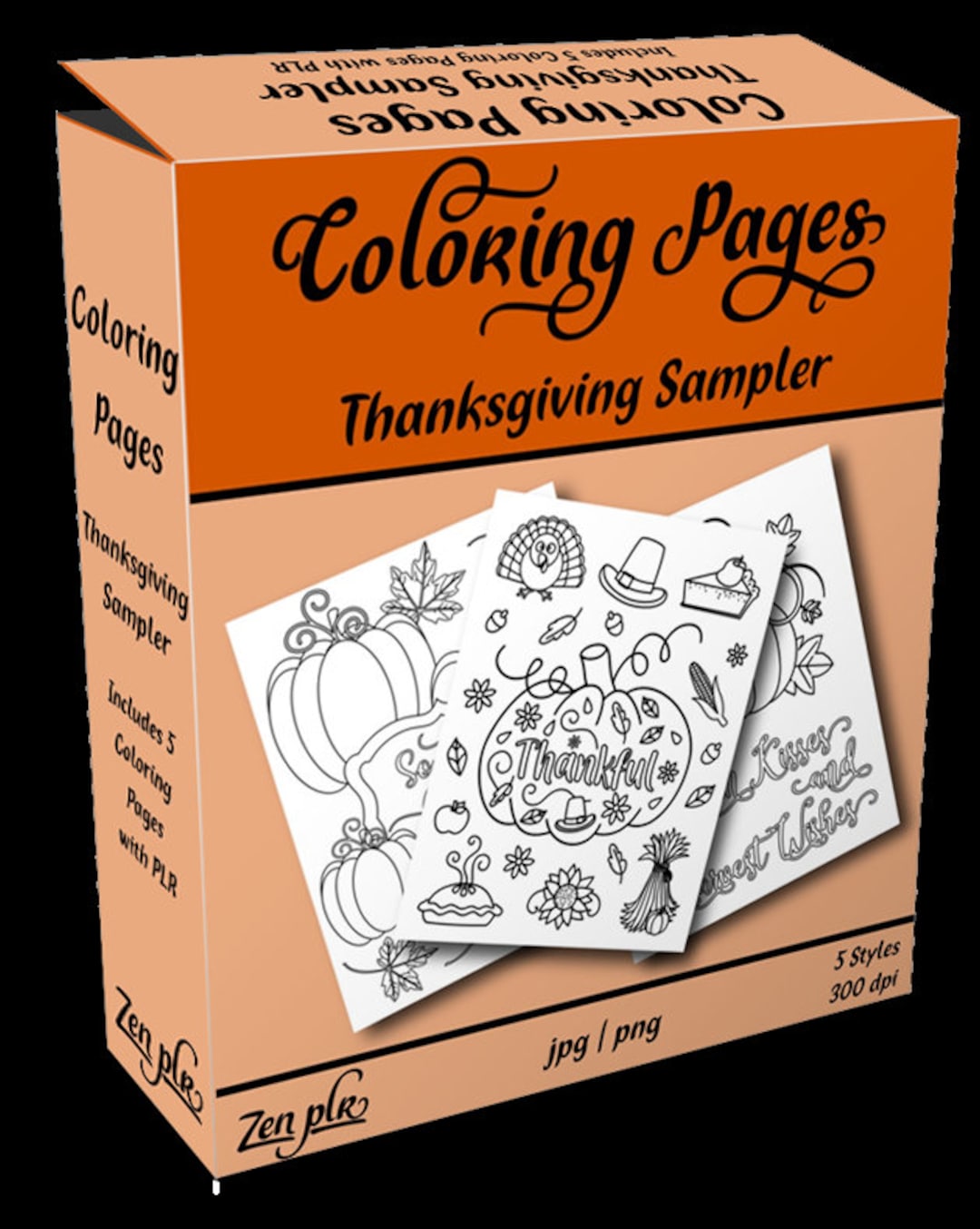 Printable Thanksgiving Fall Coloring Pages | Easy Fun Coloring Book - Etsy