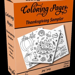 Printable Thanksgiving Fall Coloring Pages | Easy Fun Coloring Book - Etsy