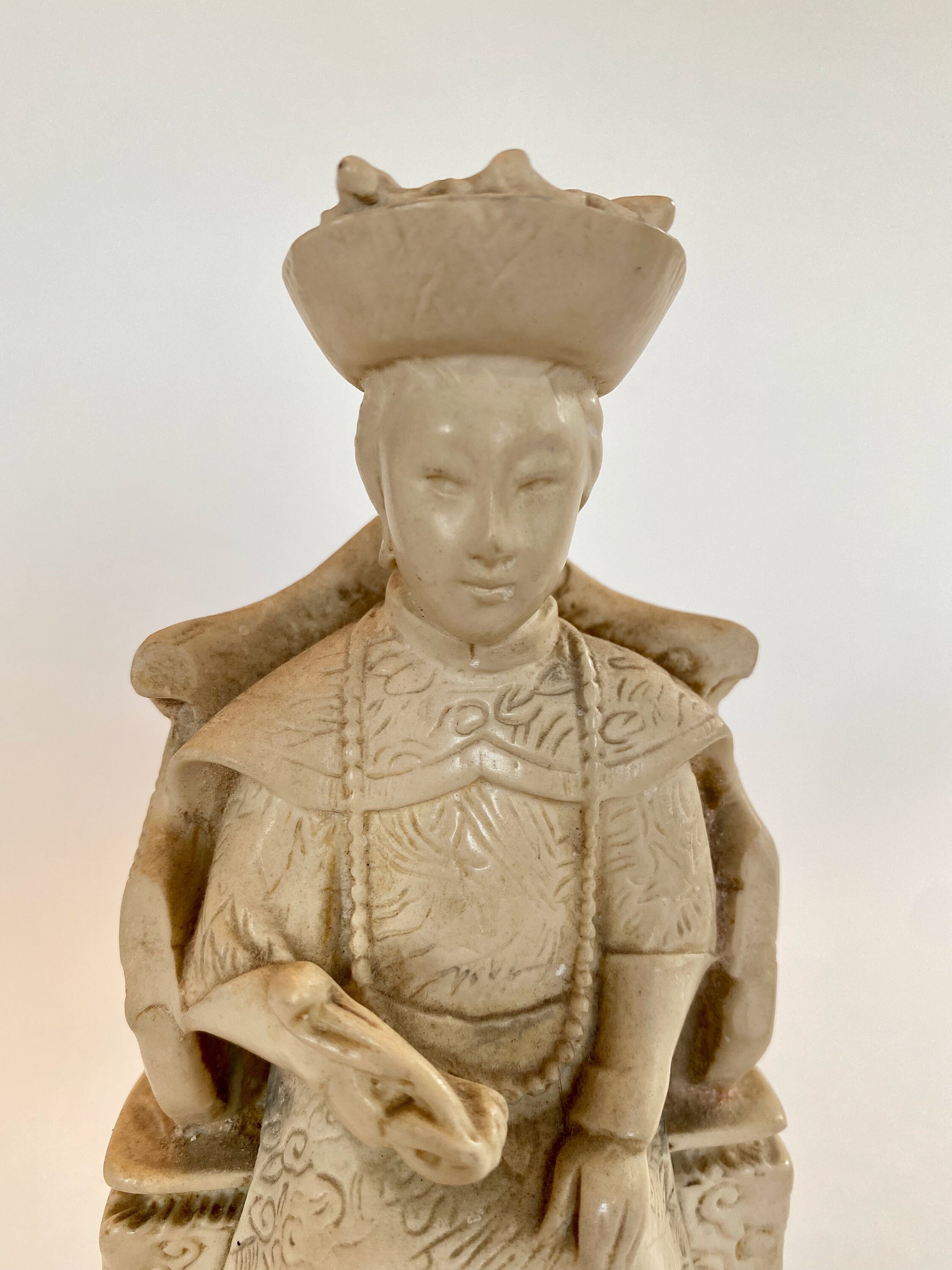 Faux Ivory Figure of Seated Empress - Etsy