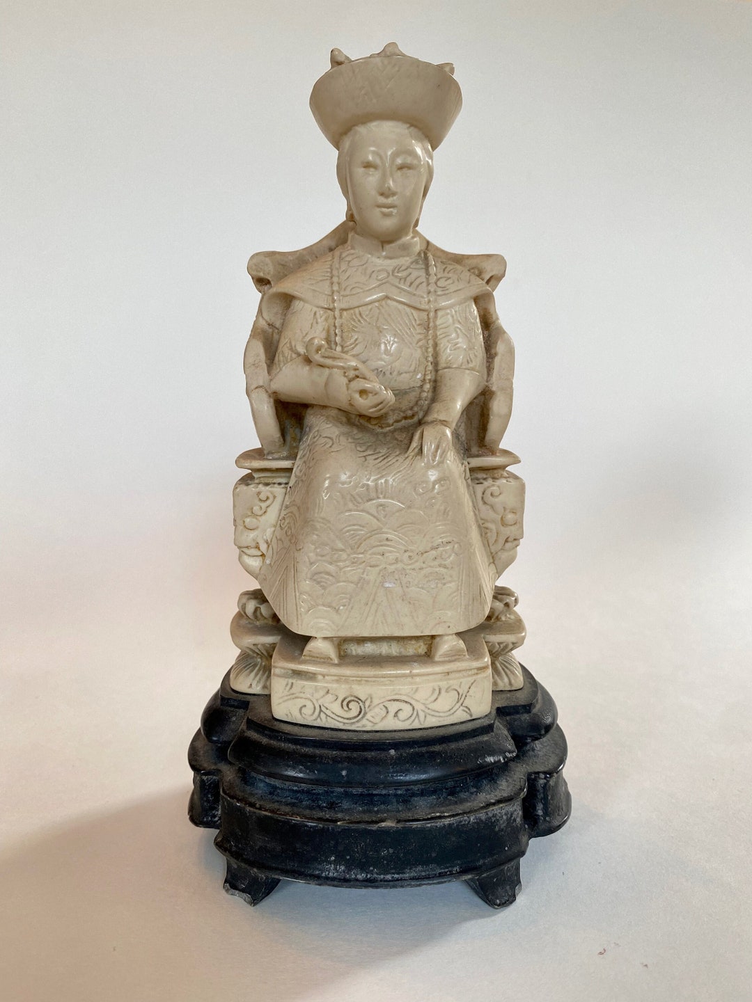 Faux Ivory Figure of Seated Empress - Etsy