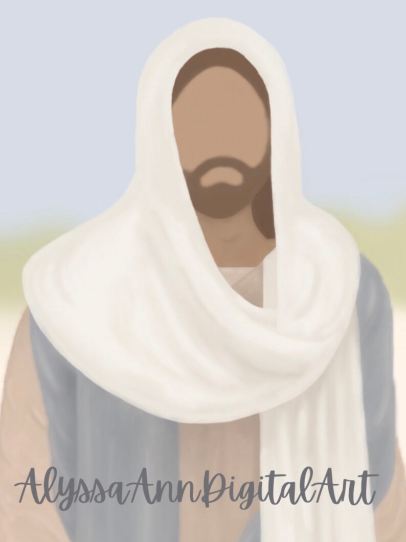Jesus Christ Faceless Digital Art, Pastel Color Jesus Art Printable ...