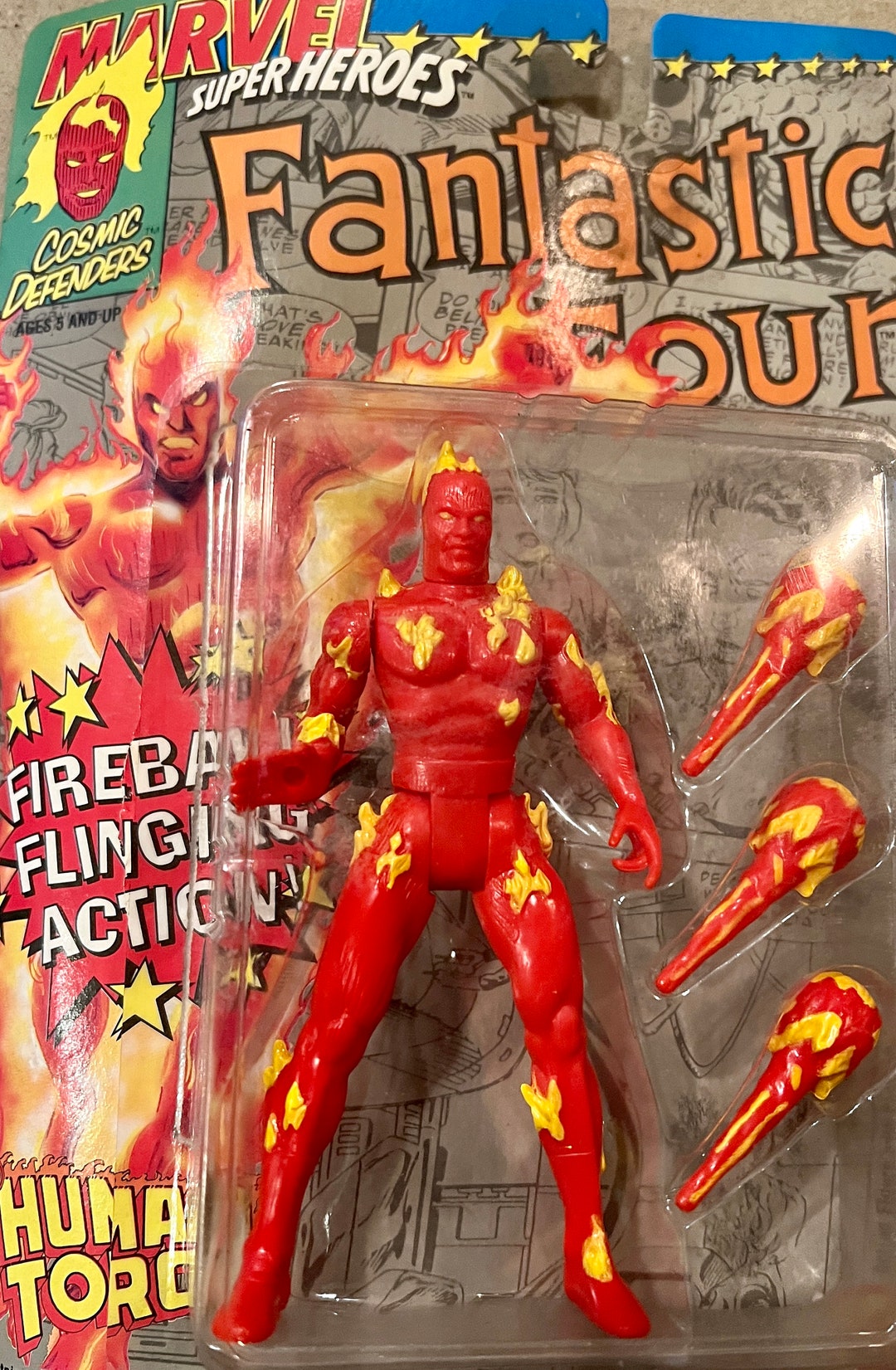 Marvel Super Heroes: the Human Torch Fireball Flinging Action Toy Biz ...