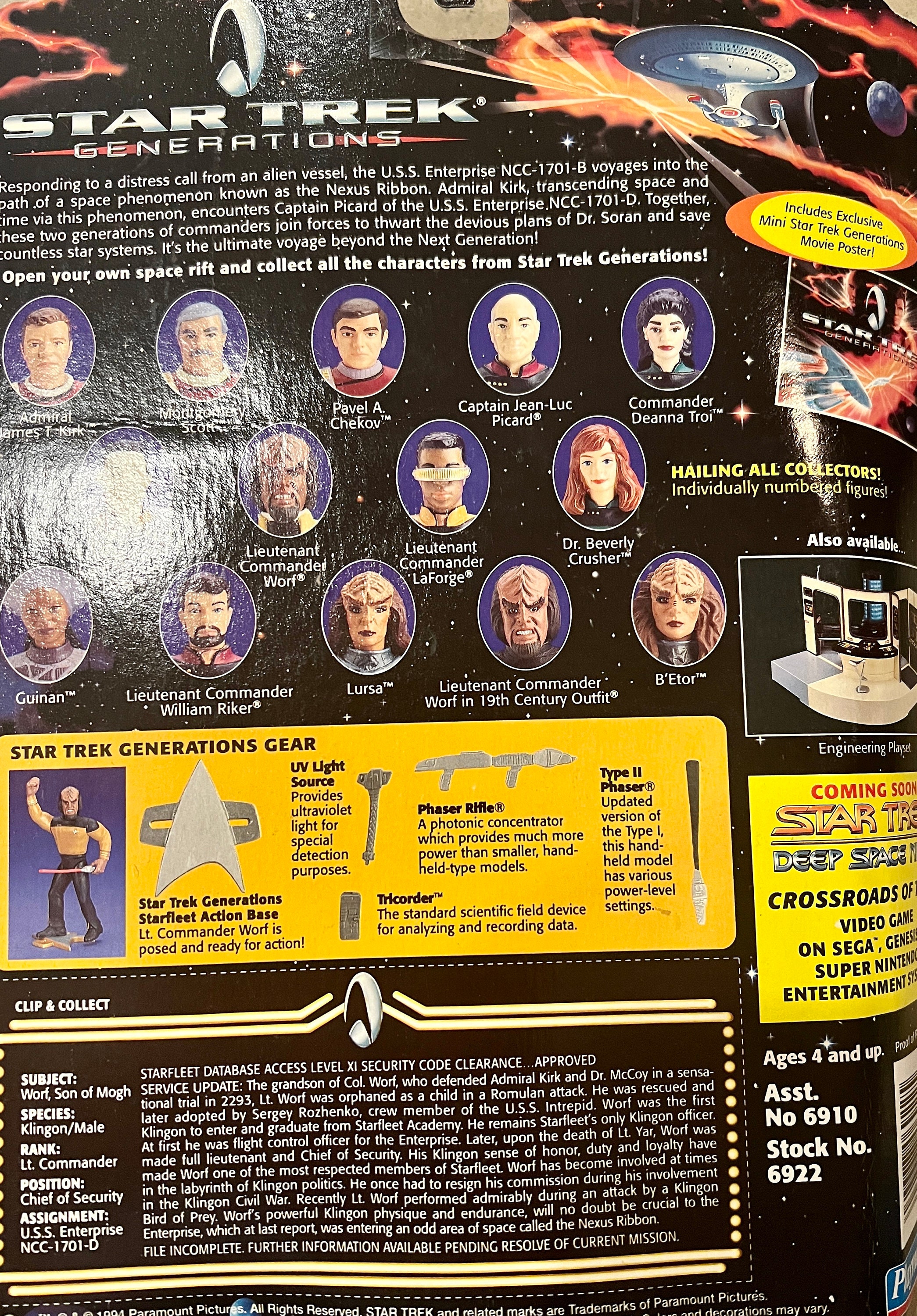 Star Trek: Generations Lieutenant Commander Worf Playmates - Etsy