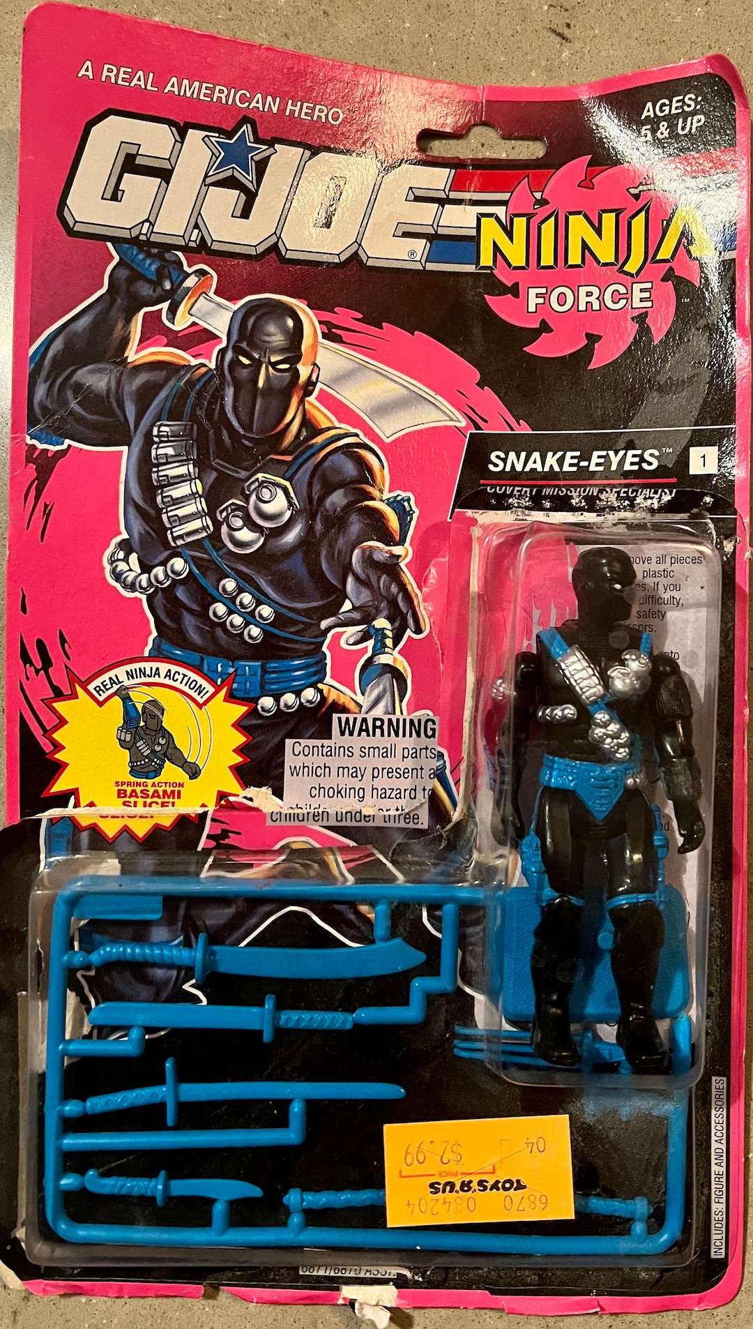 G.I. Joe: Ninja Force Snake-eyes Spring Action Basami Slice Hasbro 1992 ...