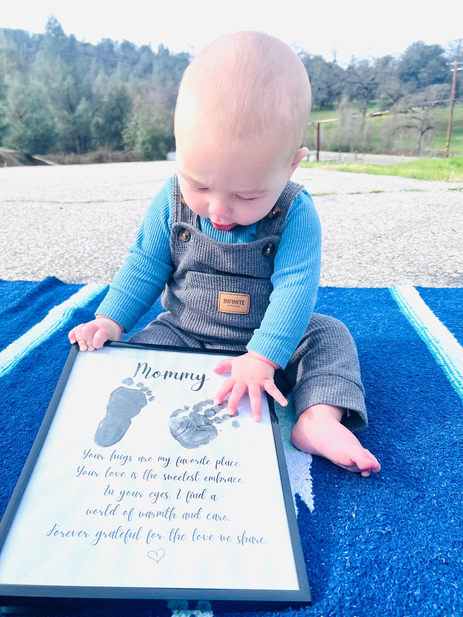 Mommy Love Note, Handprint Footprint Keepsake, Personalized Baby Gift ...