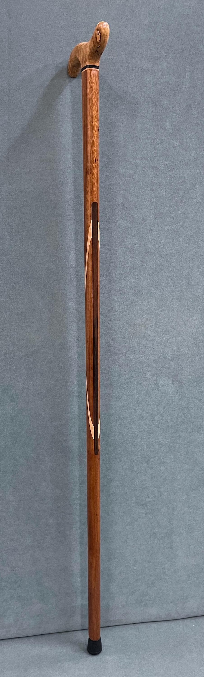 Handcrafted Goncolo Alves Walking Cane, Maple Burl Grip, Ebony Accents ...