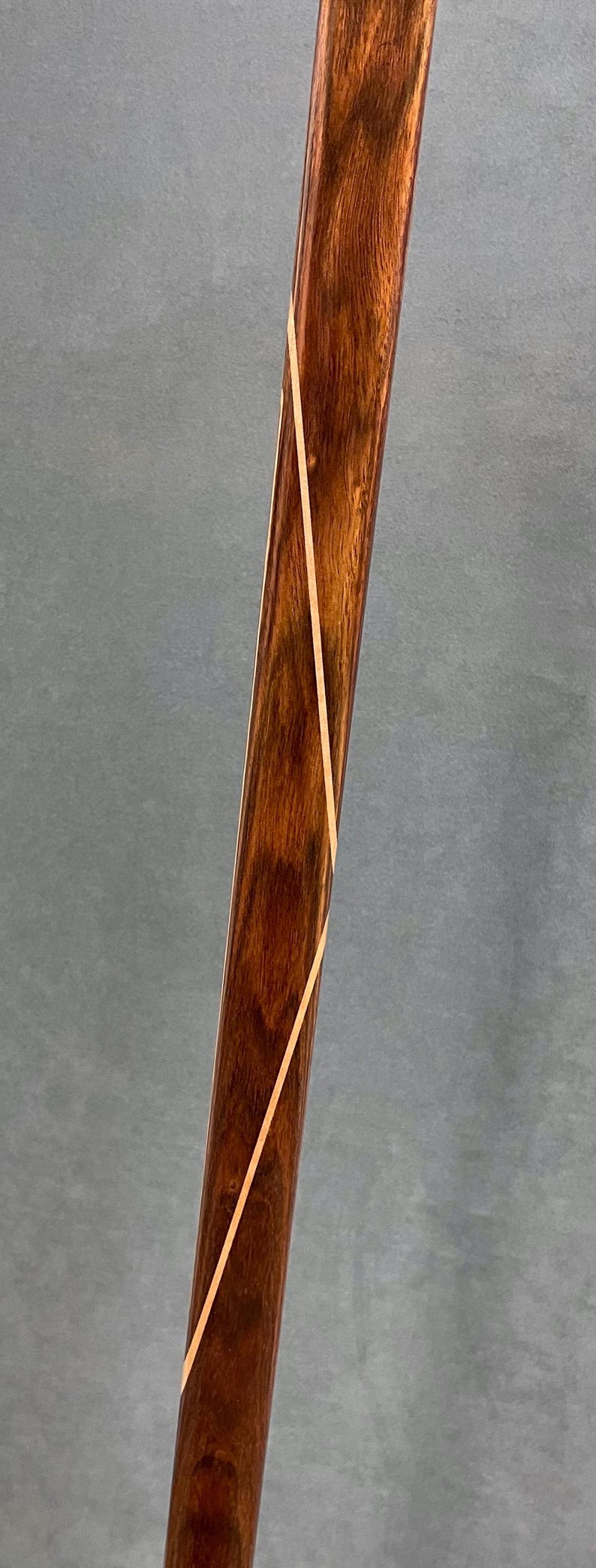 153. Caribbean Rosewood Walking Cane With Olive Grip, and Tiger Maple ...