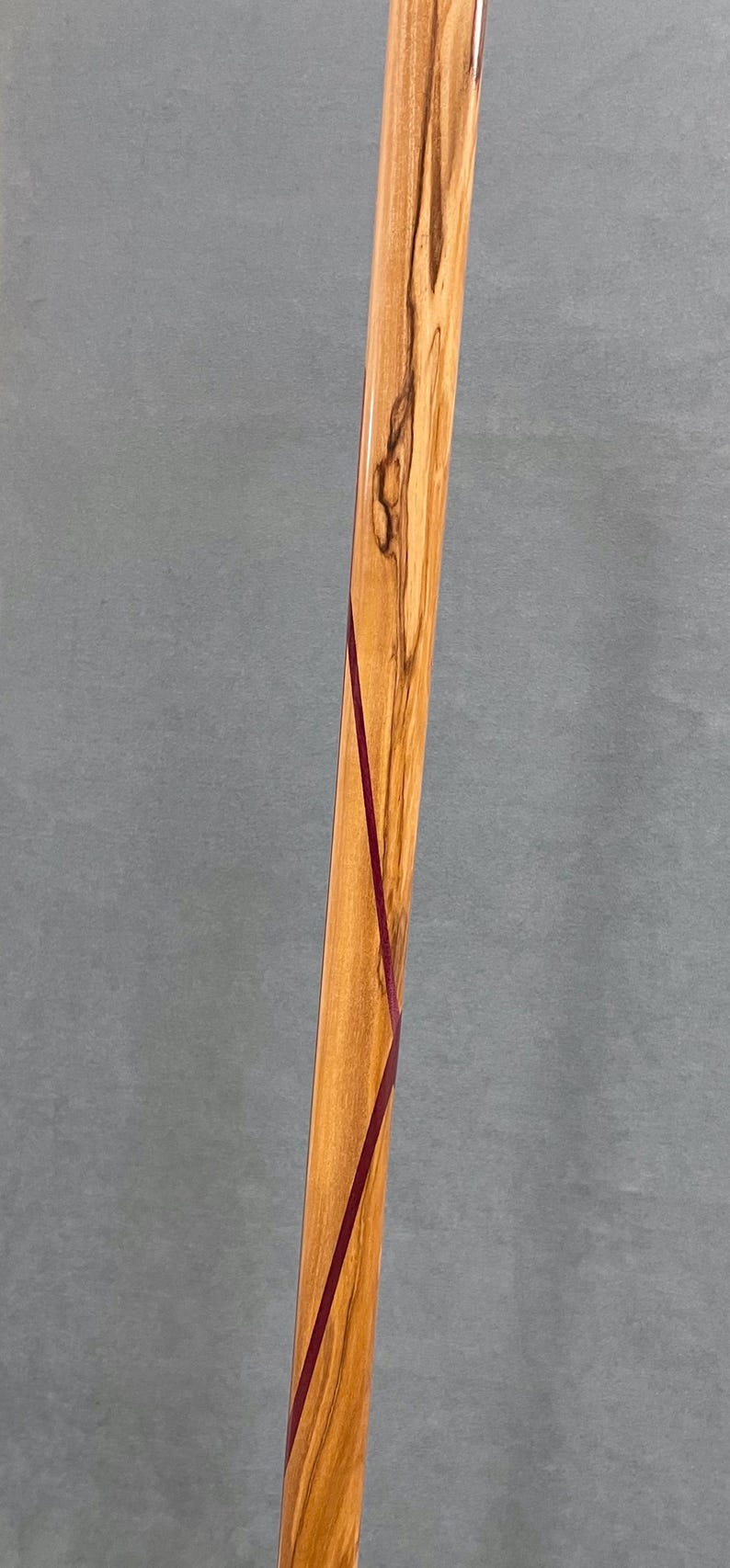 177. Exotic Olive Walking Cane With Purpleheart and Tiger Maple Accents ...