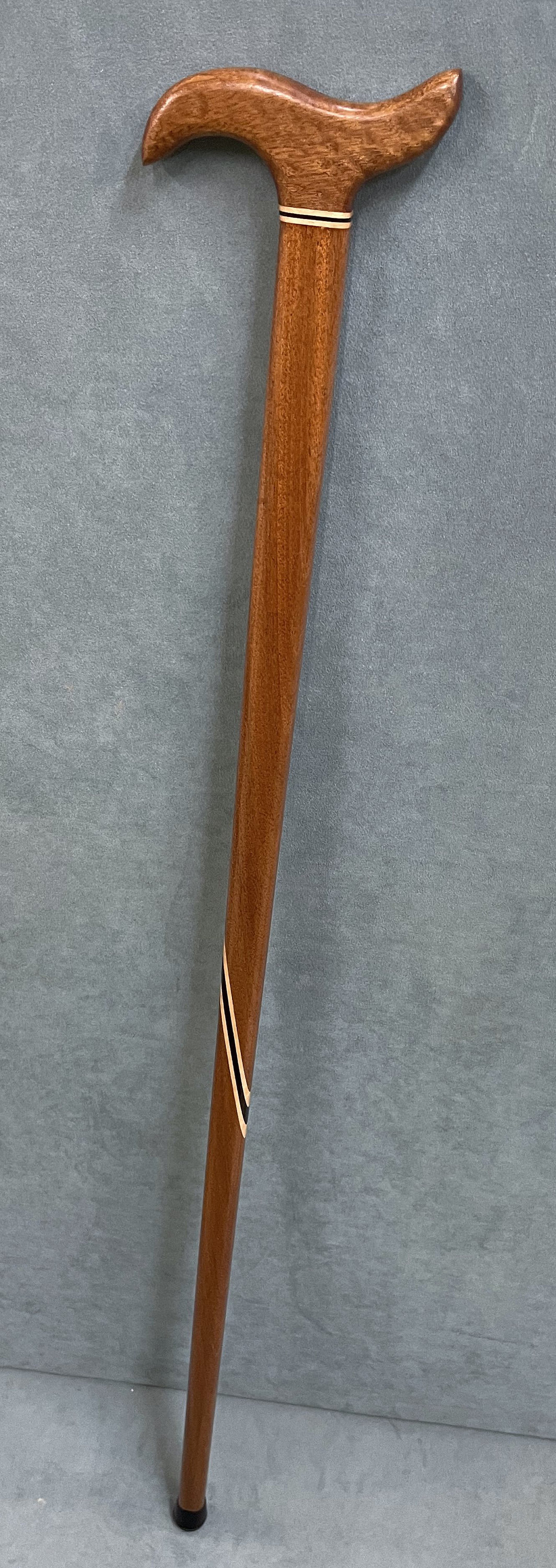 60. Unique Mahogany Cane With Figured Sapele Grip Tiger Maple and Wenge ...
