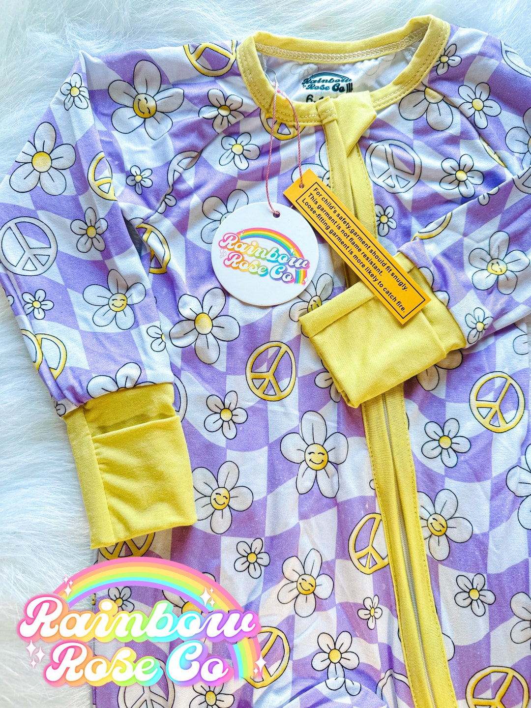 Bamboo Sleepers Groovy Floral Checker Hippie Baby Pajamas Cute ...