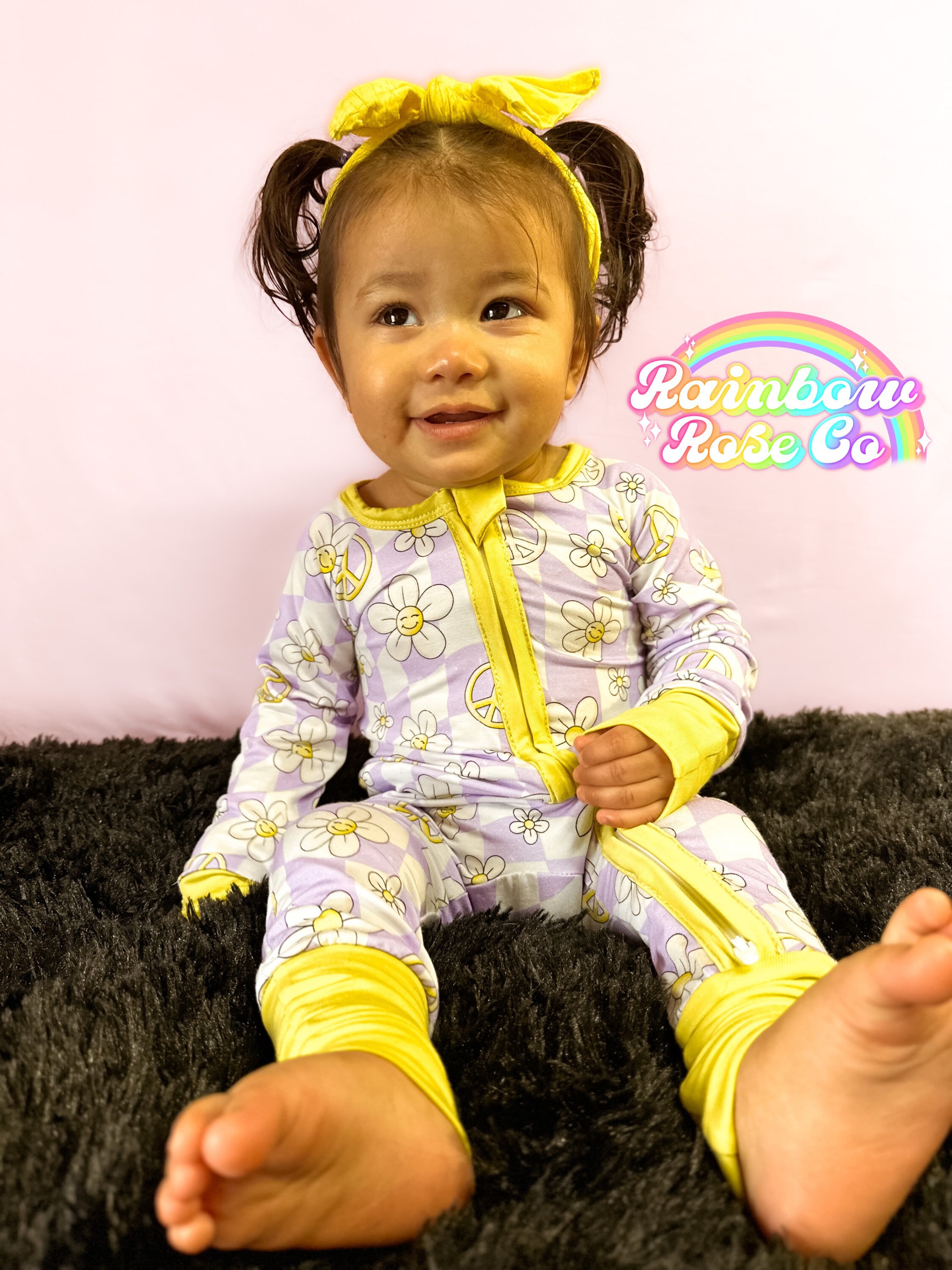 Bamboo Sleepers Groovy Floral Checker Hippie Baby Pajamas Cute ...