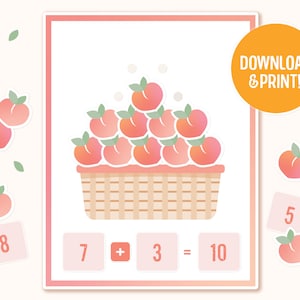 Math Activity Printable - Counting Peach in Basket Mathematics ...