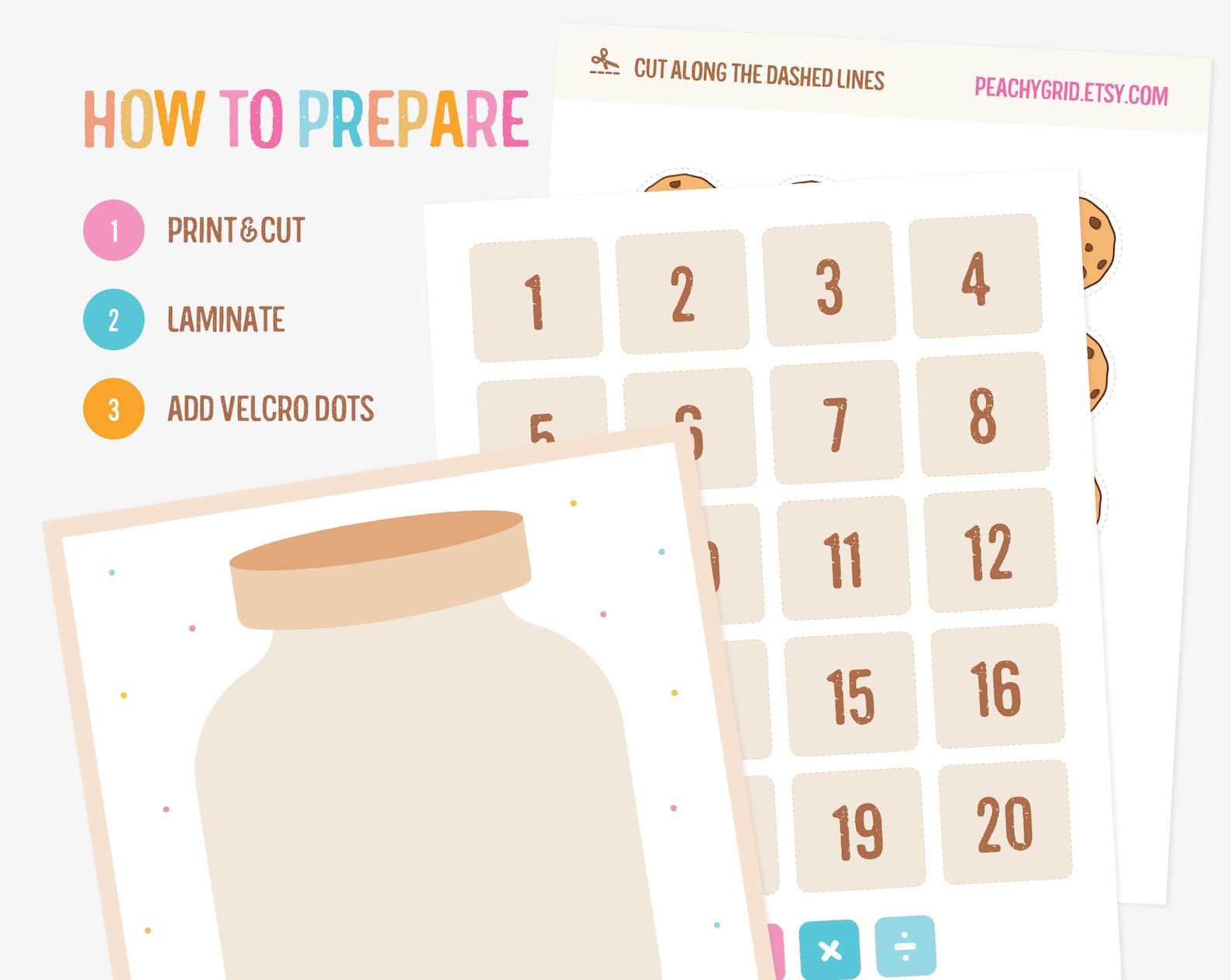 Math Activity Printable - Counting Cookies in Cookie Jar Mathematics ...