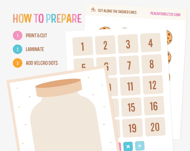 Math Activity Printable - Counting Cookies in Cookie Jar Mathematics ...