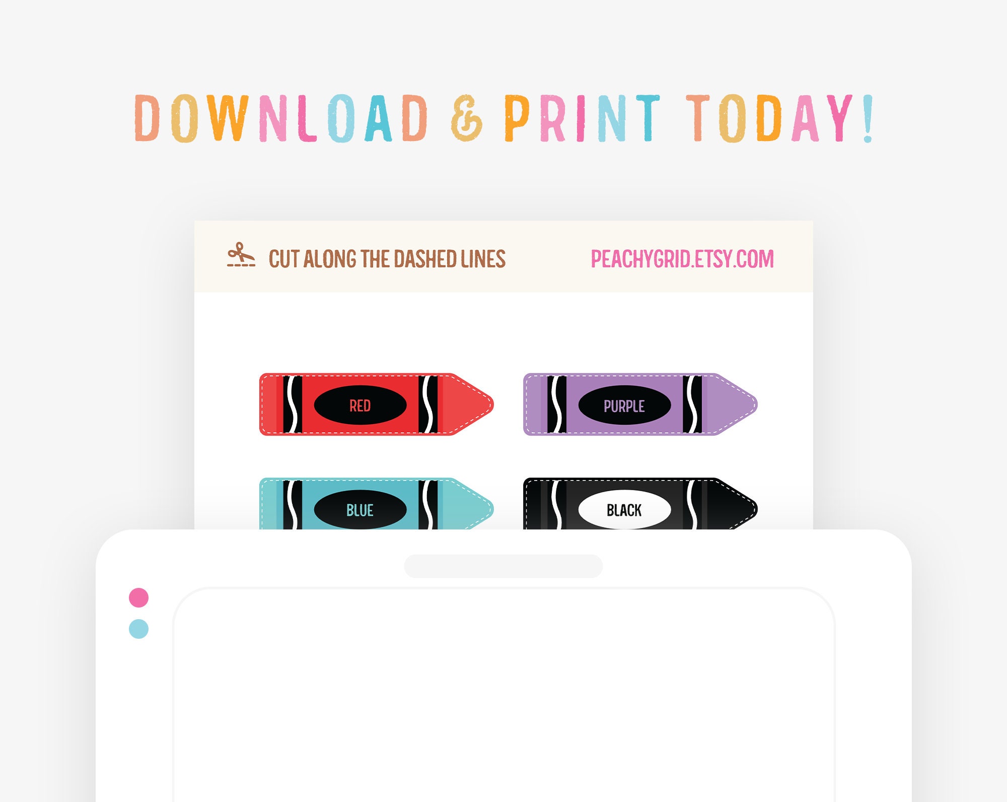 Color Matching Activity Printable - Match the Crayons - Colors Digital ...
