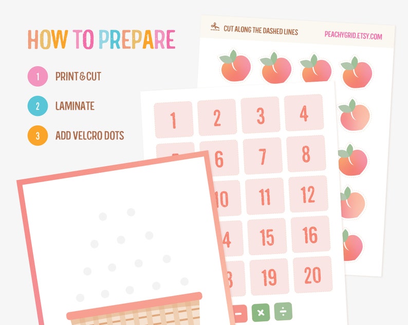 Math Activity Printable - Counting Peach in Basket Mathematics ...